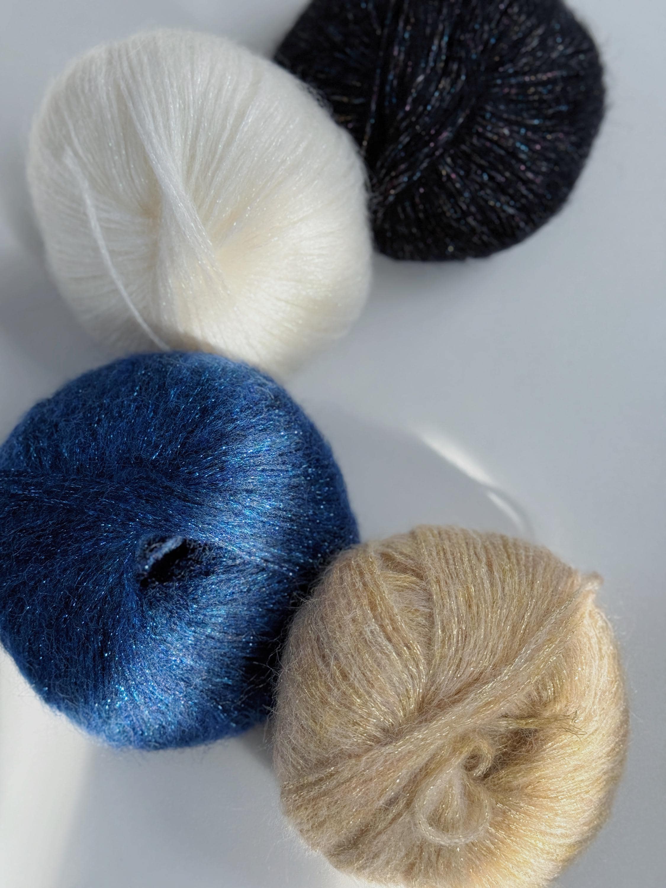 DK Subtle Sheen Acrylic /wool Blend Yarn ,25gr/100m, Metallic Chainette ...