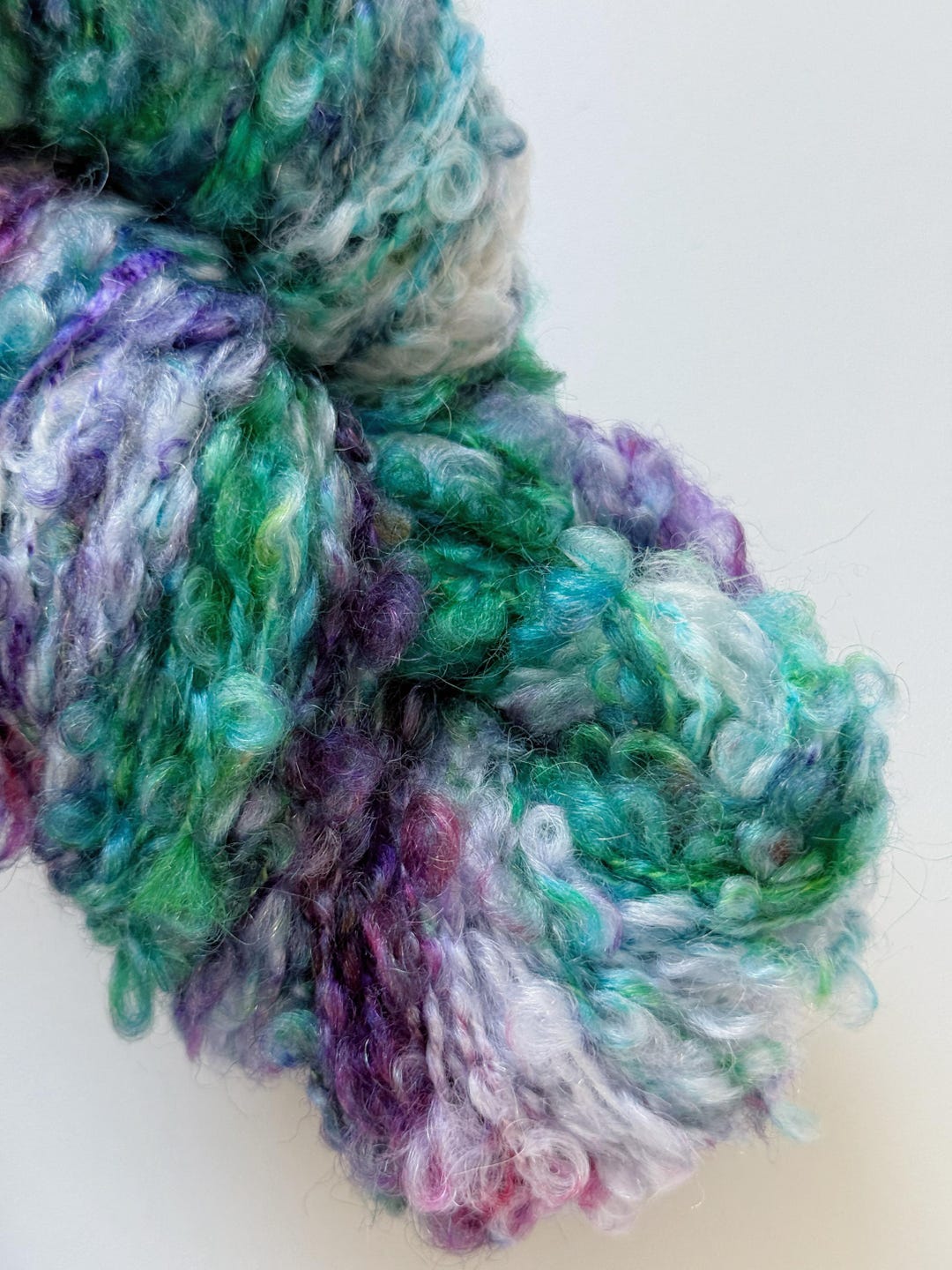 Twilight Garden Alpaca Bouclé Yarn, Hand-dyed Textured Yarn, 95gr/300m ...
