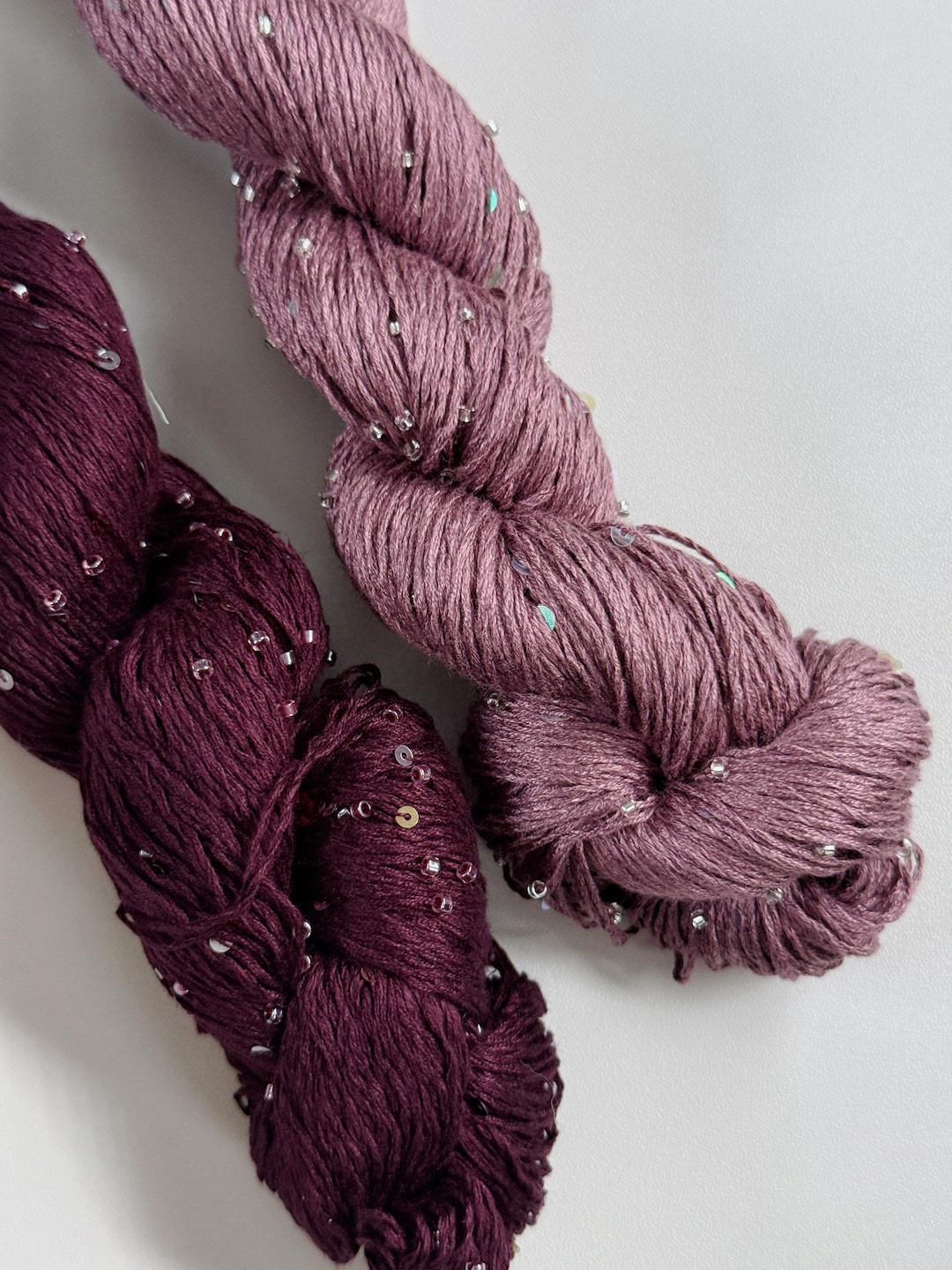 Beaded Silk Yarn With Sequins | Luxury Gradient Silk Blend for Knitting ...
