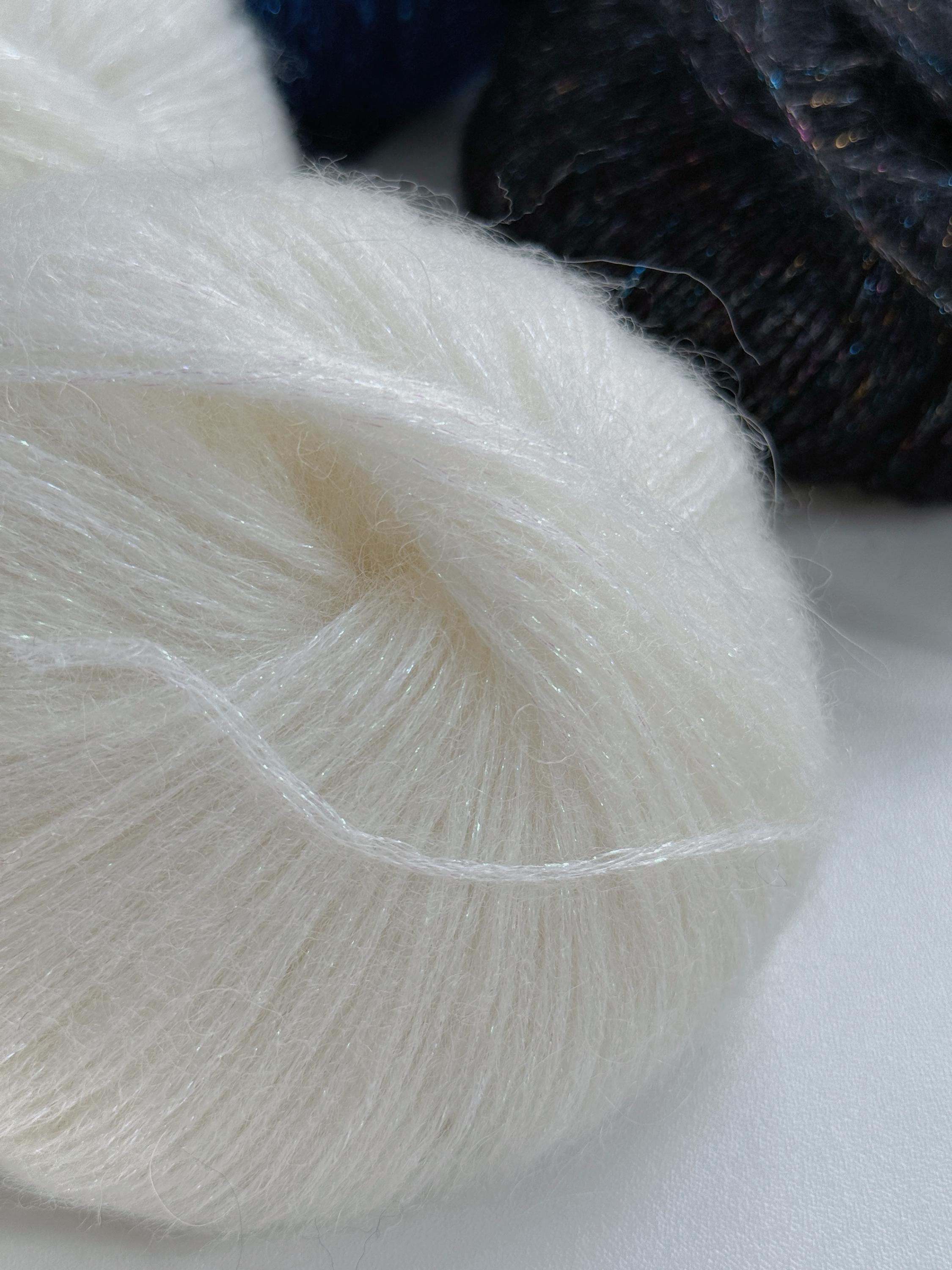 DK Subtle Sheen Acrylic /wool Blend Yarn ,25gr/100m, Metallic Chainette ...