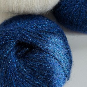 DK Subtle Sheen Acrylic /wool Blend Yarn ,25gr/100m, Metallic Chainette ...