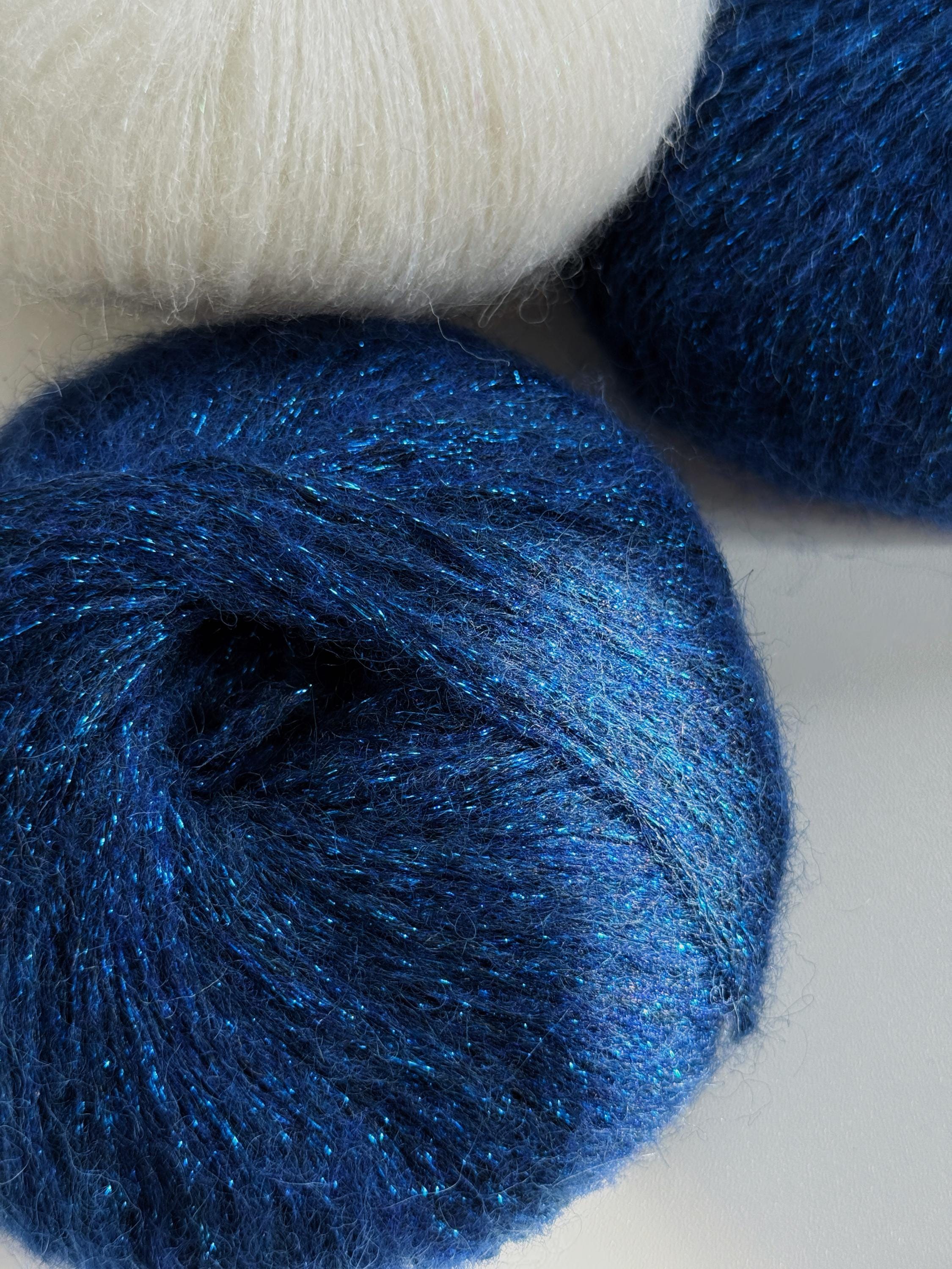 DK Subtle Sheen Acrylic /wool Blend Yarn ,25gr/100m, Metallic Chainette ...