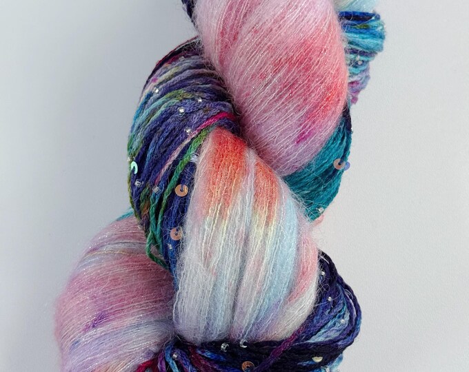 DK Subtle Sheen Acrylic /wool Blend Yarn ,25gr/100m, Metallic Chainette ...
