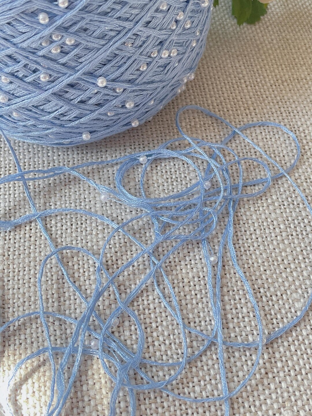 Pearl Cotton Yarn and Sequins/beads Light Yarn , 185gr/950m,fancy Yarn ...