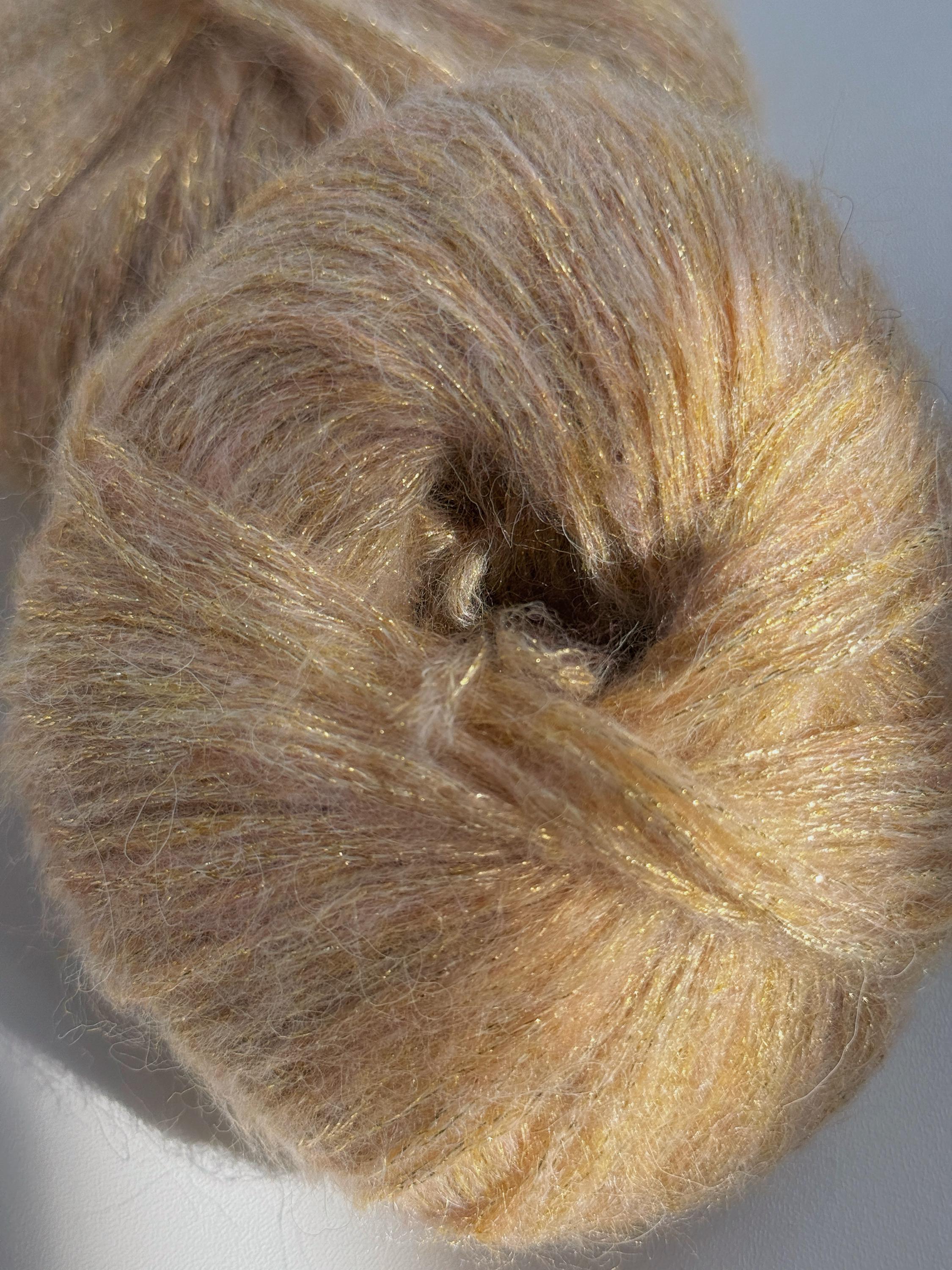DK Subtle Sheen Acrylic /wool Blend Yarn ,25gr/100m, Metallic Chainette ...