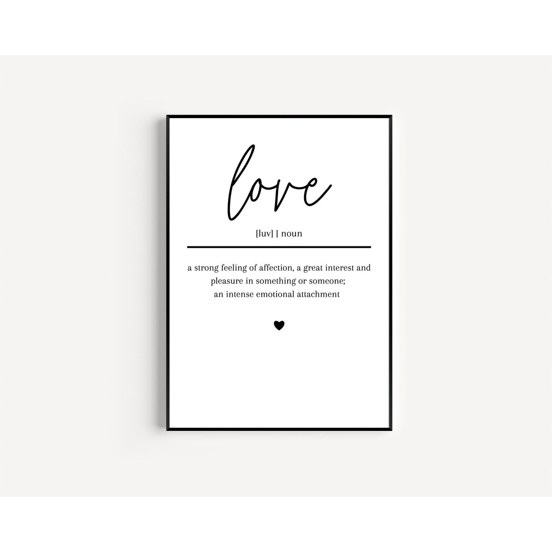 Love Definition Print Wall Art Home Decor Digital Print Instant ...