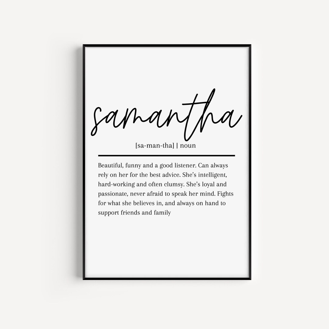 Personalised Name Print Name Definition Print Home Decor Keepsake Gift ...