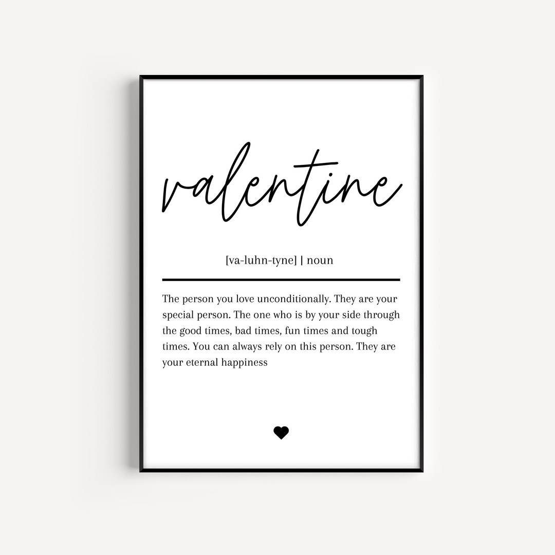 Valentine Definition Druck Valentinstag Dekor Valentinstag Geschenk ...