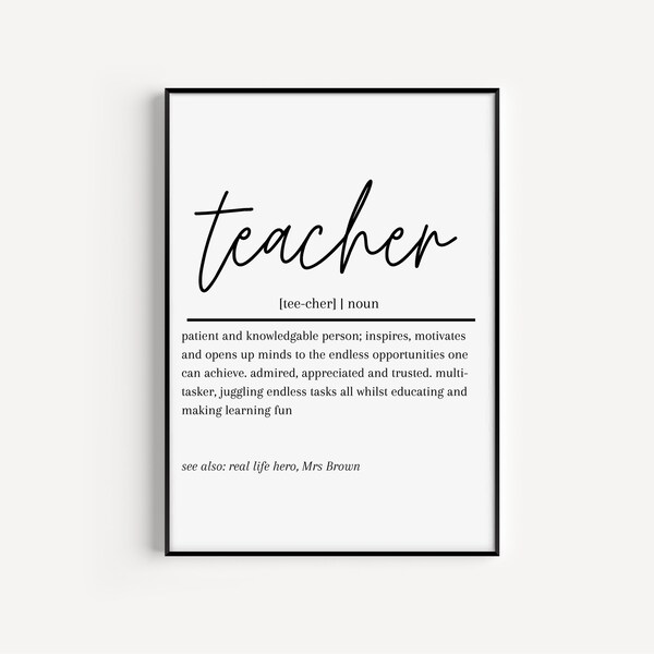 Teacher Definition Printable - Etsy