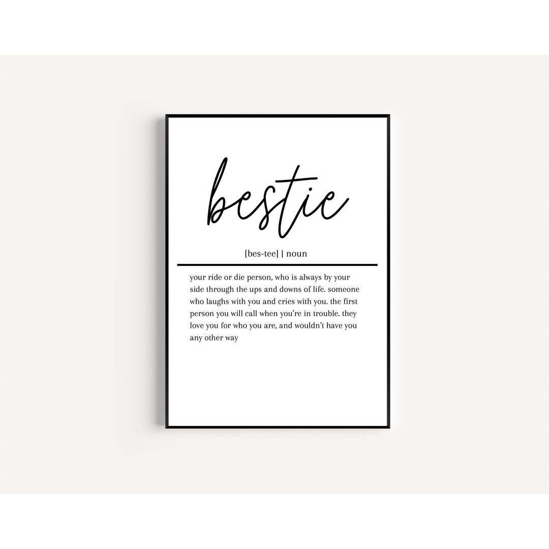 Bestie Definition Print Wall Art Print Definition Print Bestie Print ...
