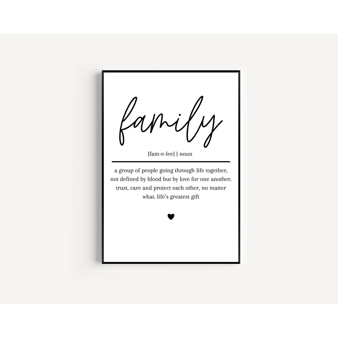 Family Definition Print Quote Print Wall Art Home Decor Instant ...