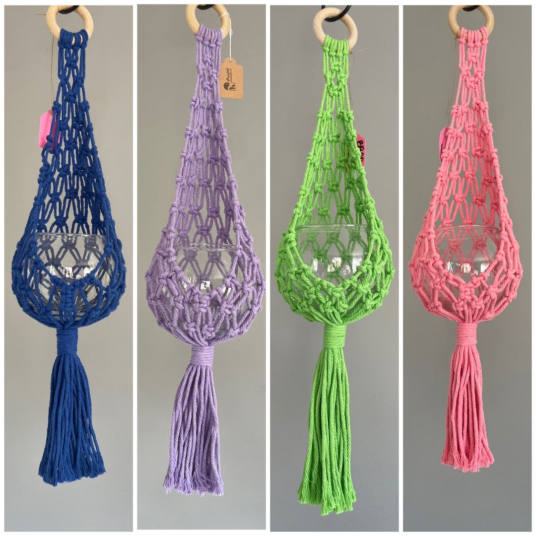 Netted Macramé Plant Hanger Plant Hanger Boho Decor Eclectic Decor ...