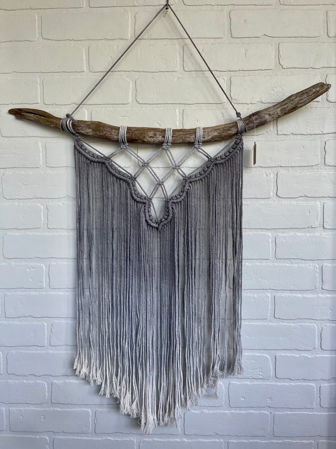 Western Wall Hanging | Tie Dye Macramé | Ombré Gray | Western Home ...