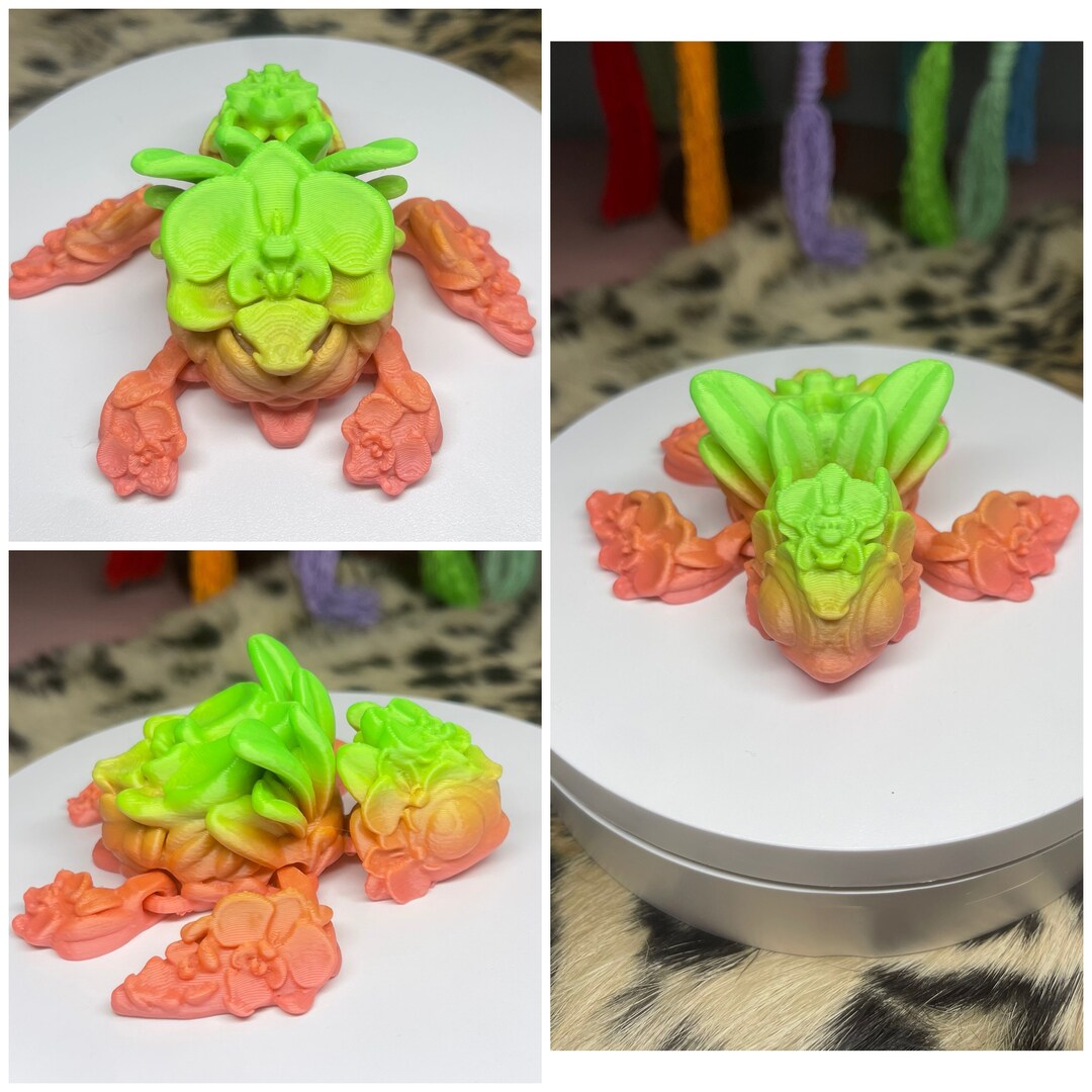 Articulating Orchid Turtle 3D Printed Turtle Fidget Sensory Toy Desk ...