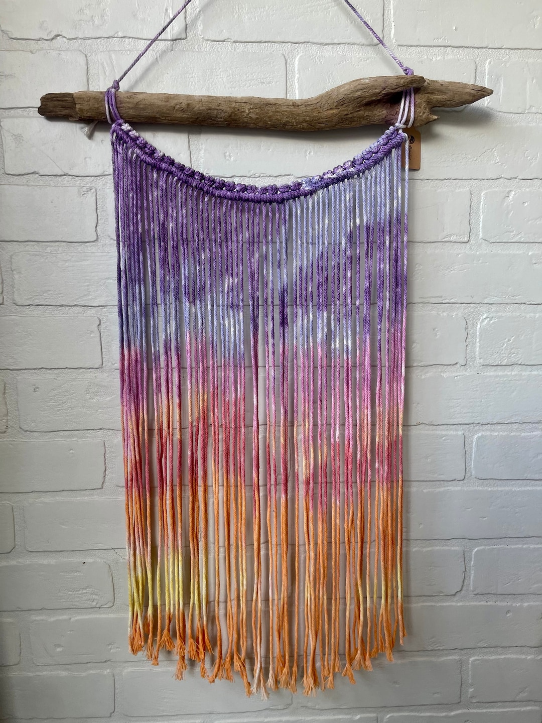 Sunset Wall Hanging | Tie Dye Macrame | Boho Wall Decor | Painted ...