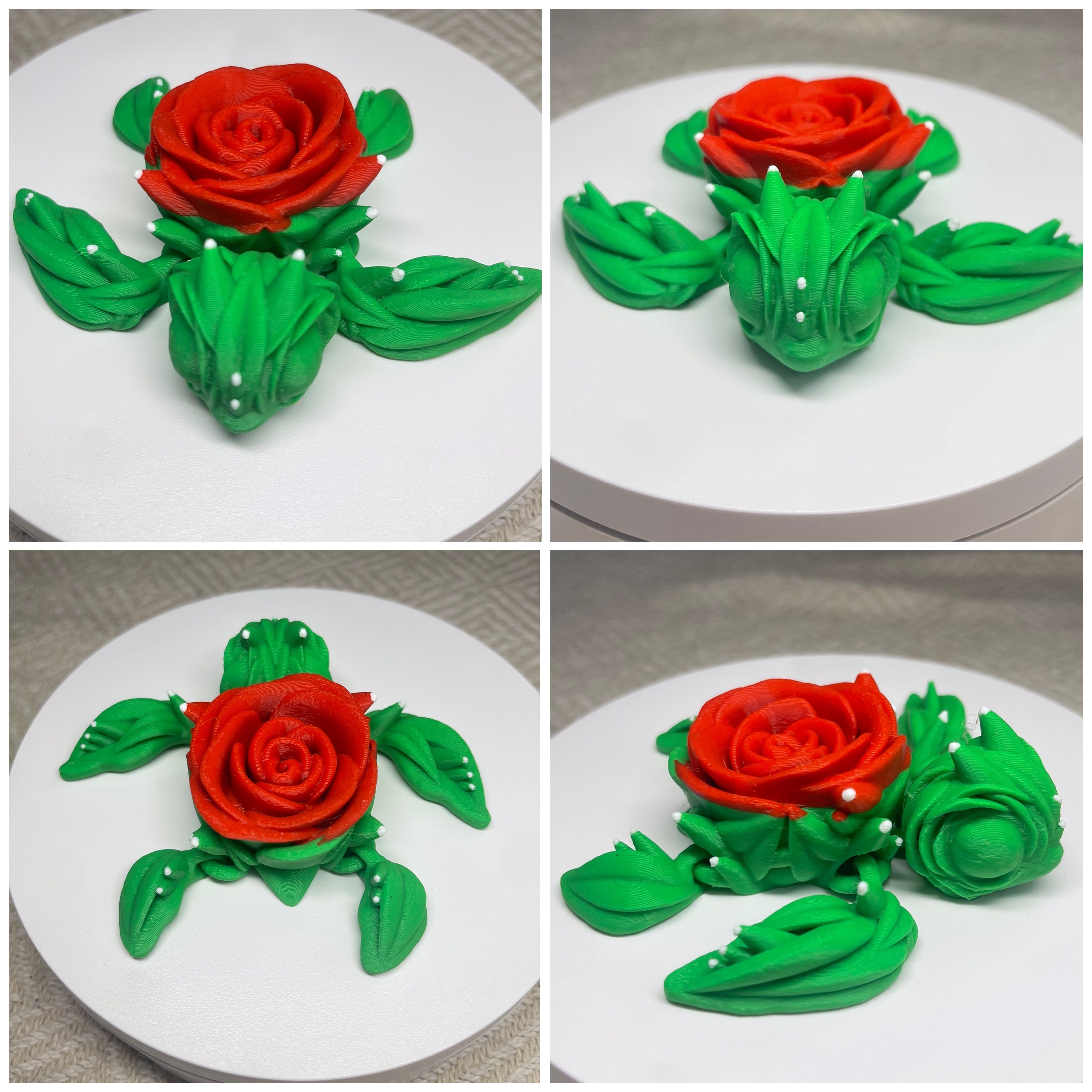 Articulating Rose Turtle Red Rose Turtle valentines Day Gift 3D Printed ...