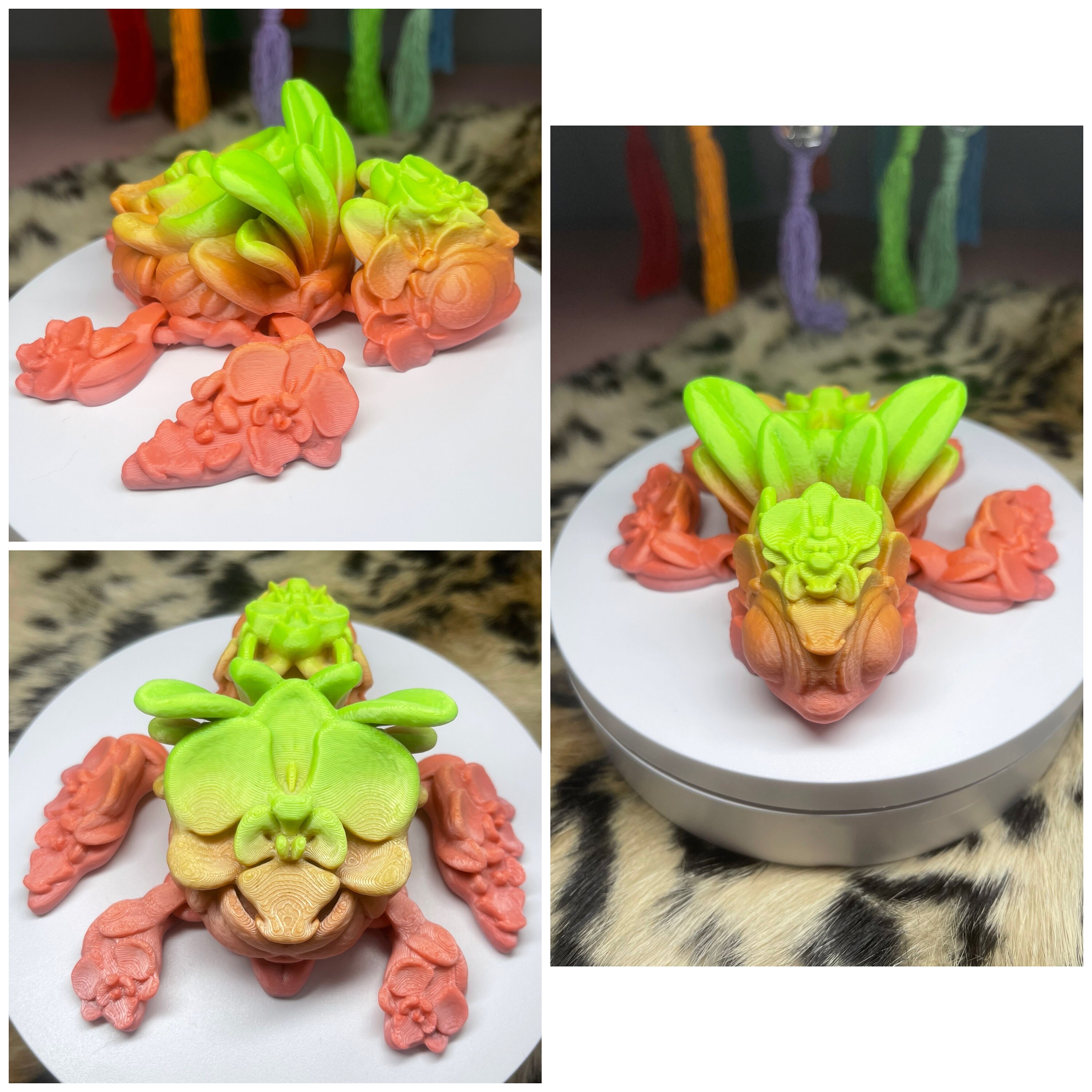 Articulating Orchid Turtle 3D Printed Turtle Fidget Sensory Toy Desk ...