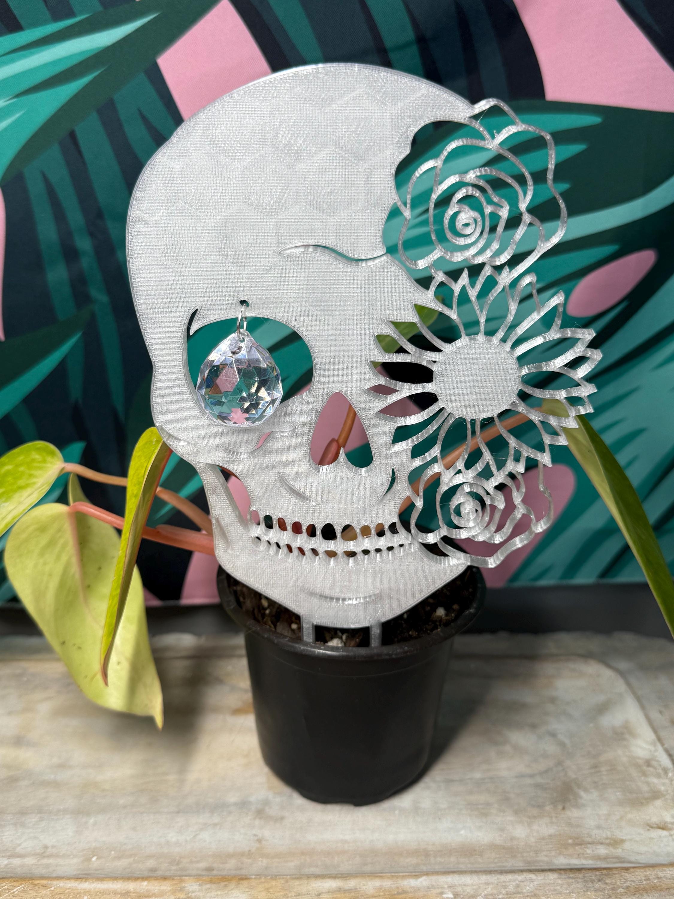 The Skully Trellis Stake | 3D Printed | Suncatcher | Rainbows | Window ...