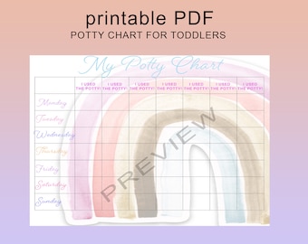 Potty Chart Printable | Colourful Chart | Potty Training | Toilet Chart ...