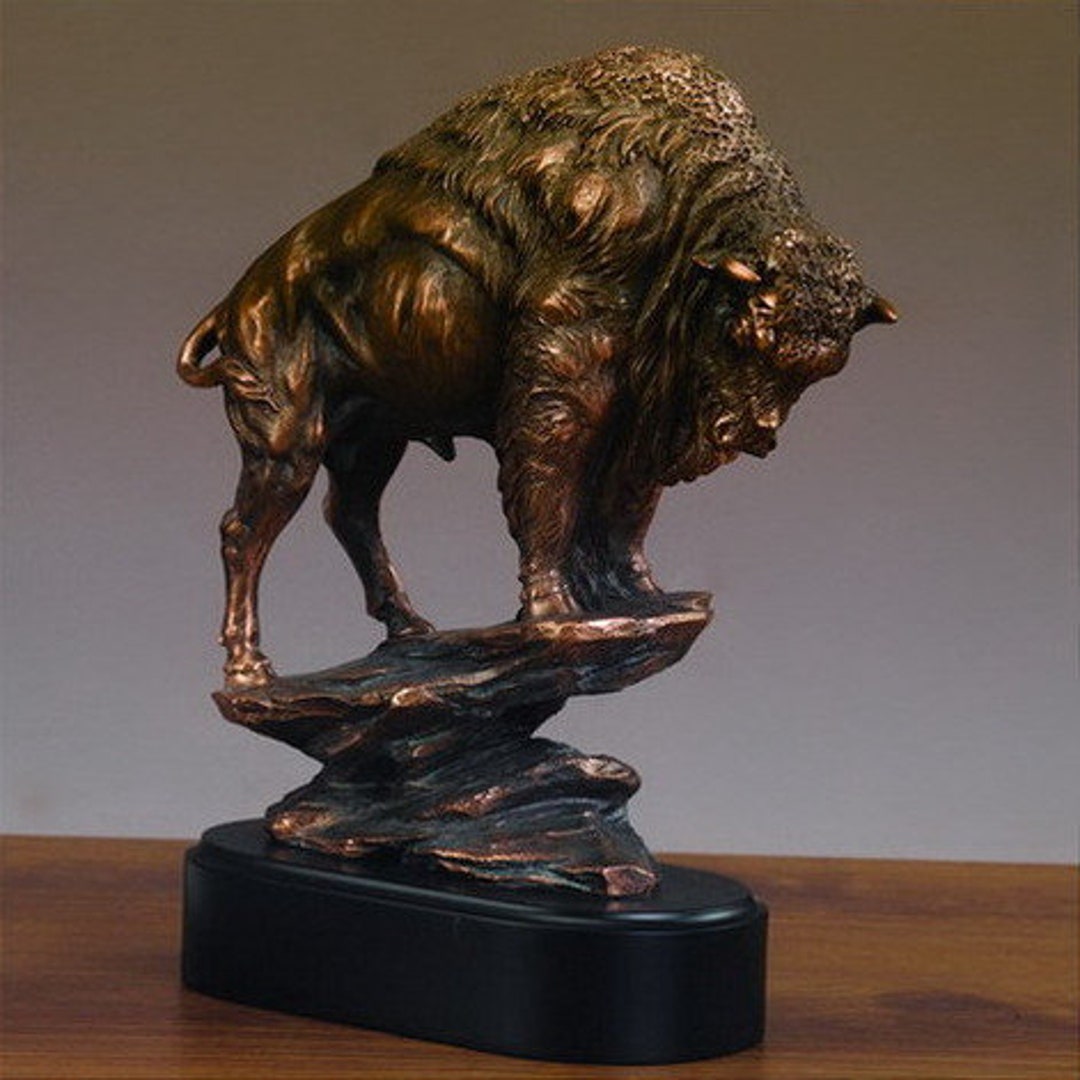 10.5" Buffalo Statue - Stunning Bronze Finished Sculpture - Etsy