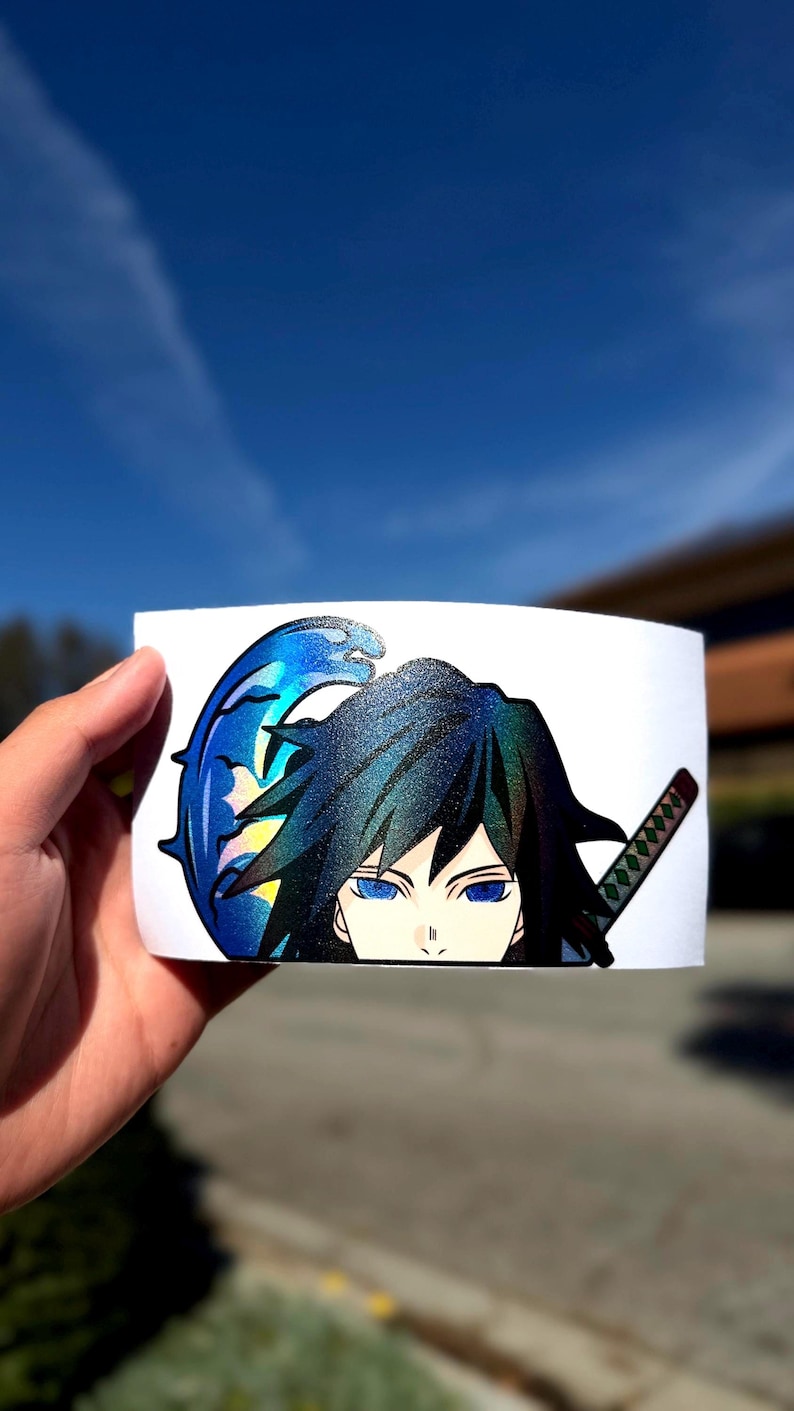 Kawaii Anime Holographic Vinyl Sticker – Demon Peekers – Waterproof ...