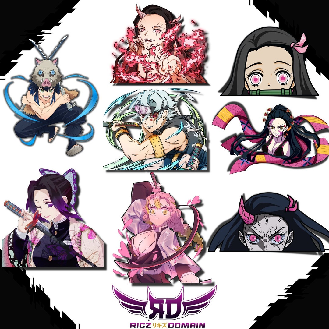 Anime Holographic Demon Stickers - Etsy