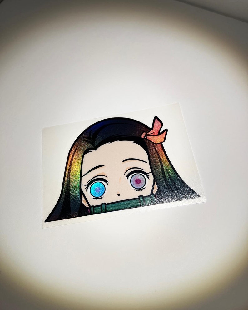Anime Holographic Demon Stickers - Etsy