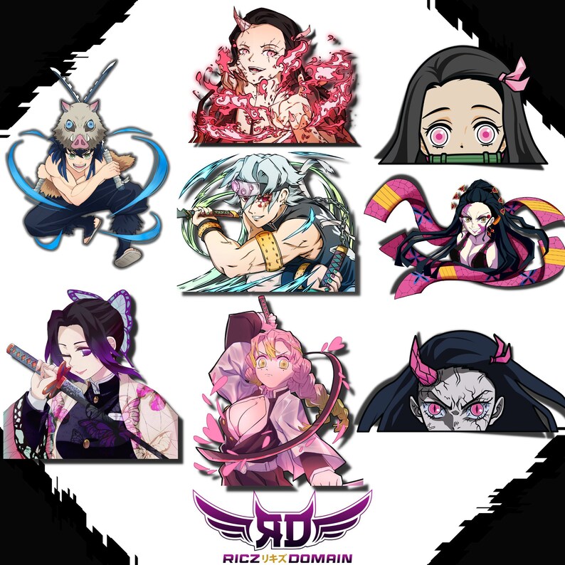 Anime Holographic Demon Stickers - Etsy