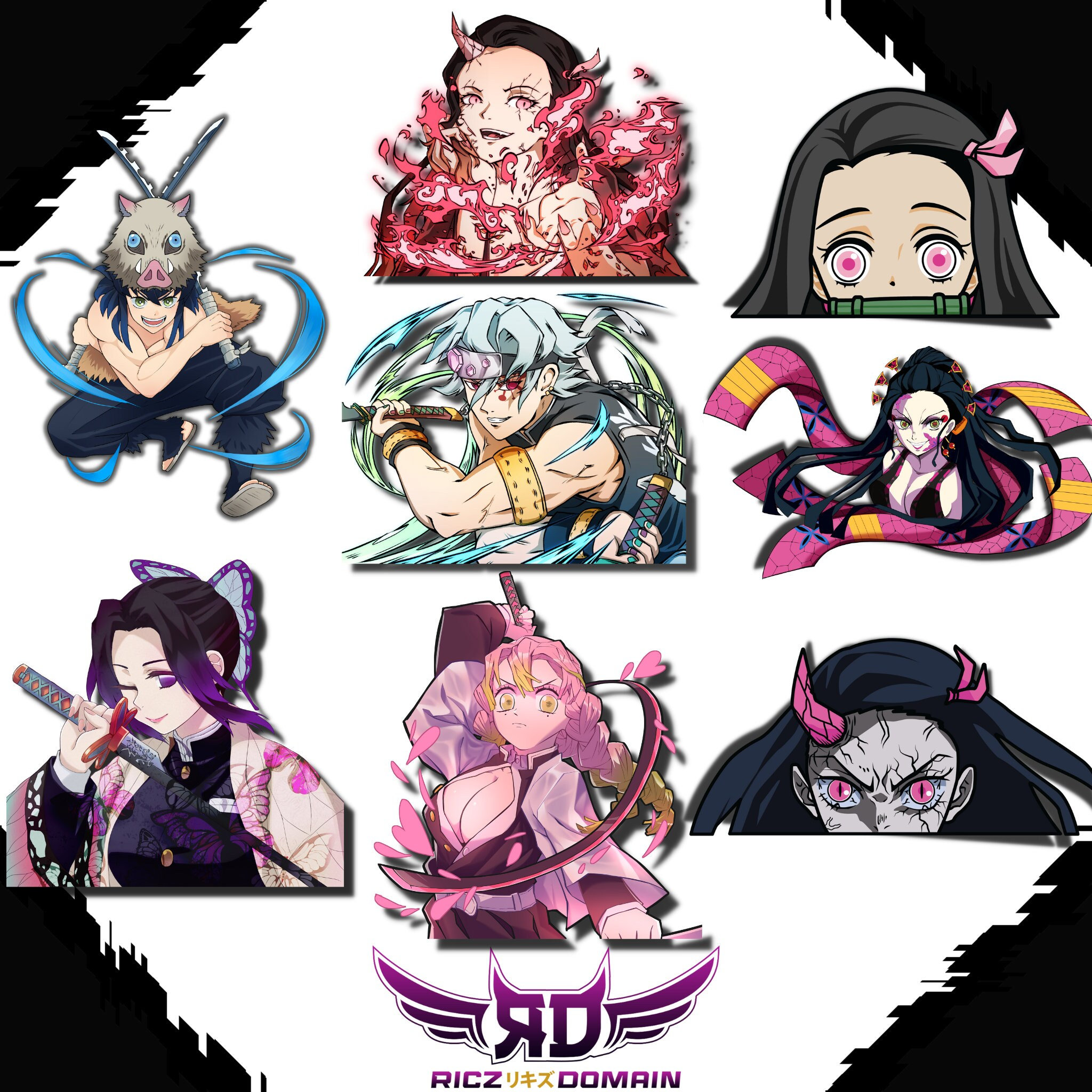 Anime Holographic Demon Stickers - Etsy