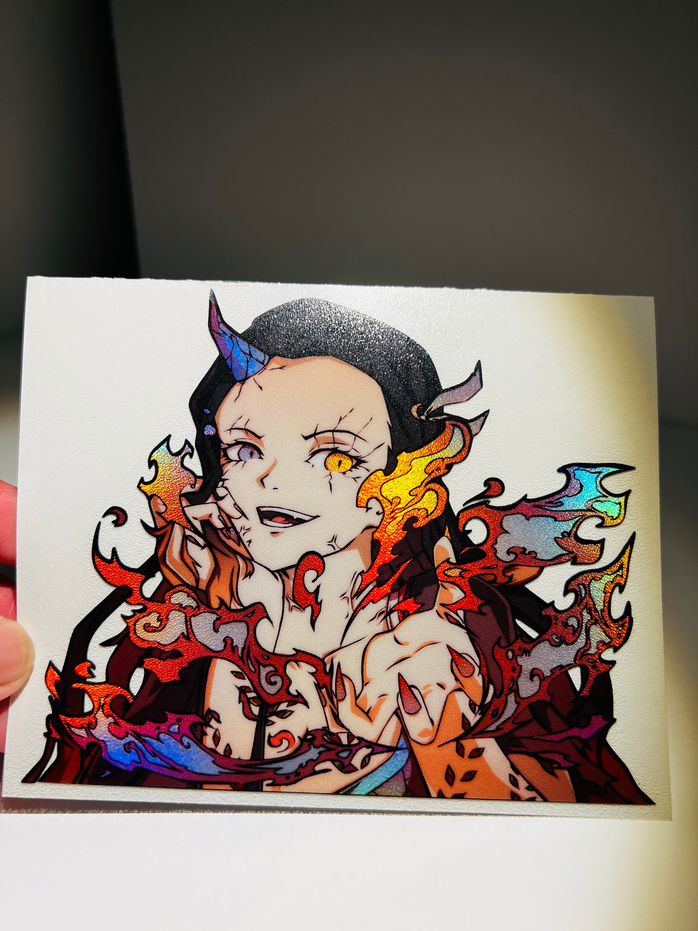Anime Holographic Demon Stickers - Etsy