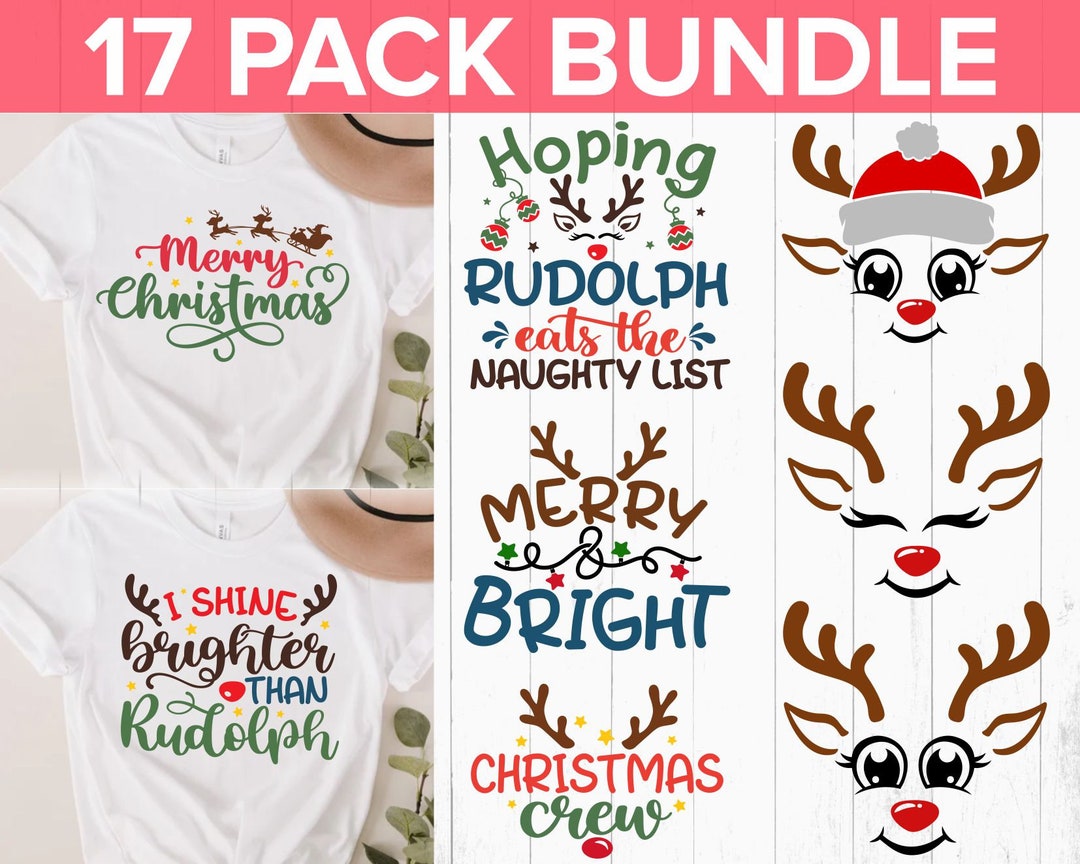 Reindeer Svg Bundle, Christmas Svg, Cute Reindeer Svg, Christmas Quotes ...
