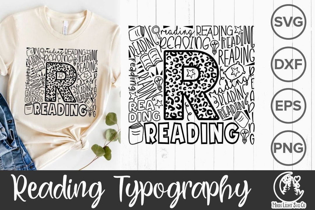 Reading Typography Svg, Reading Typography Shirt, Svg Dxf Eps Png Files ...