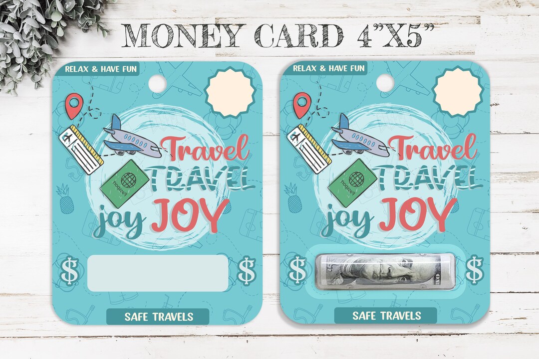 Printable Vacation Money Card, Money Cards, Travel Gift Card Holder ...