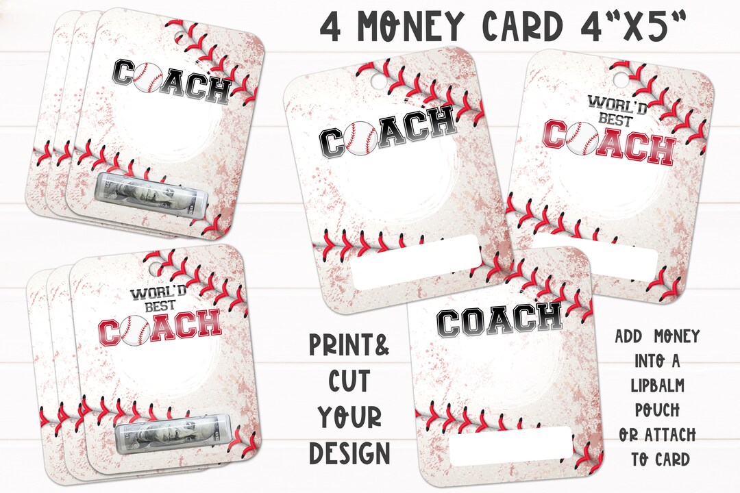 Coach Money Card PNG Baseball Coach Money Card Holder Coach Gift ...