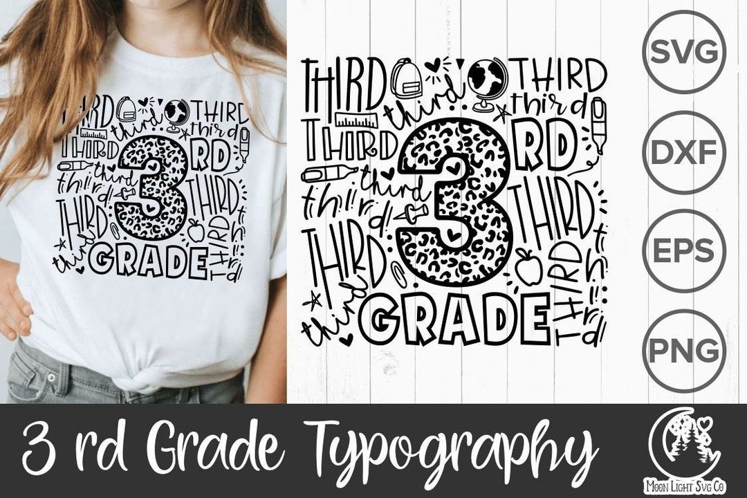 3rd Third Grade Typography Svg, 3rd Third Grade Svg, Typography Svg ...