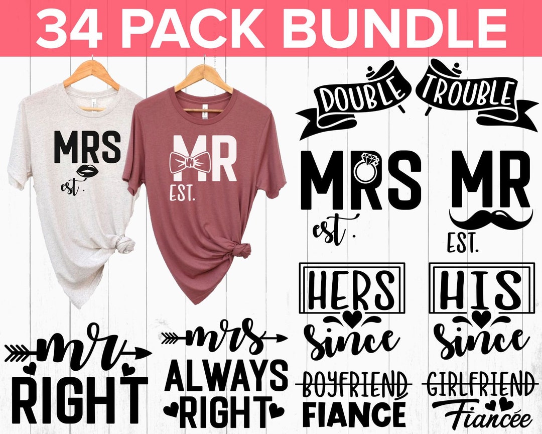 Couples Shirts Svg Bundle, Matching Shirt Svg, Anniversary Shirts Svg ...