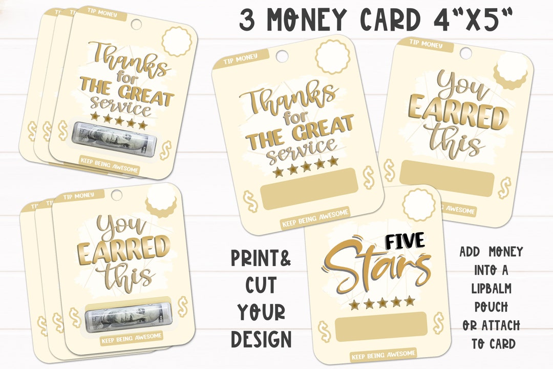 Printable Tipping Money Card Thank You Card Money Holder - Etsy
