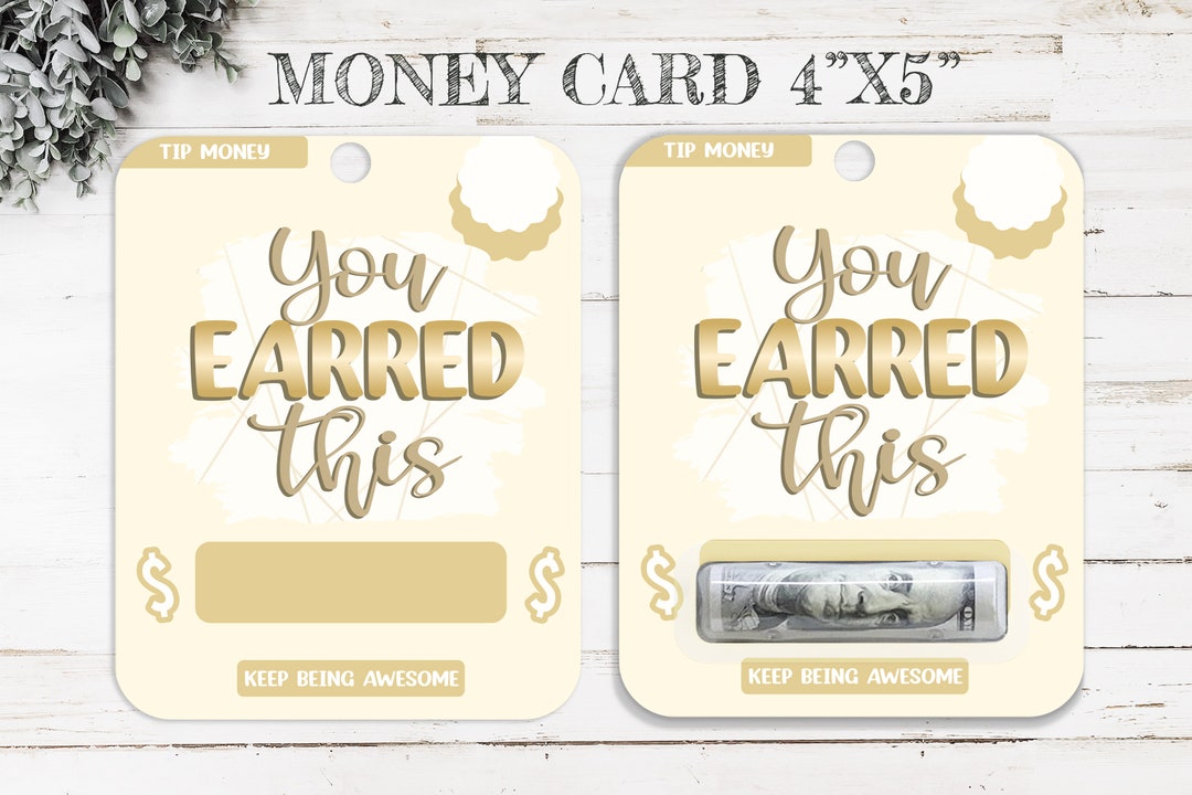 Printable Tipping Money Card, Thank You Card, Money Holder, Gift Card ...
