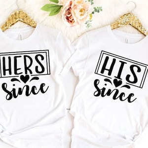 Couples Shirts Svg Bundle, Matching Shirt Svg, Anniversary Shirts Svg ...