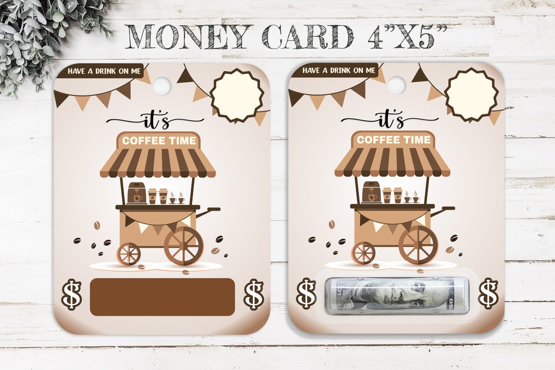 Printable Coffee Lovers Money Card, Coffee Money Cards, Coffee Thank ...