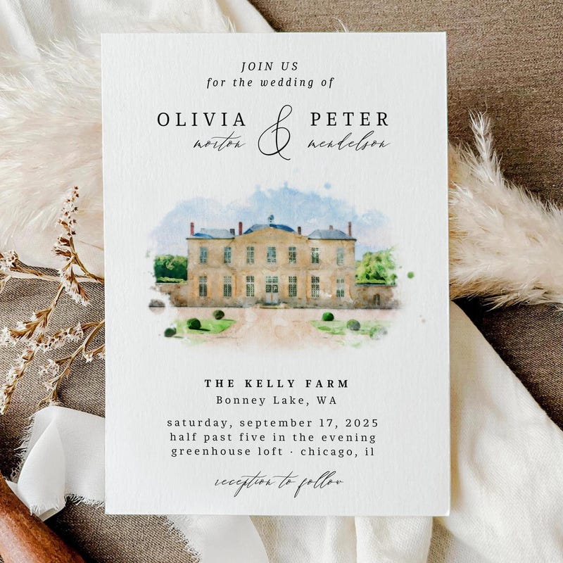 Custom Watercolor Wedding Invitation - Etsy