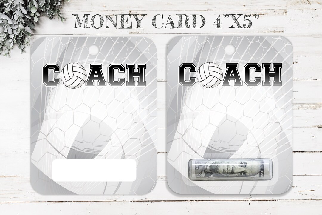 Volleyball Coach Money Card Holder Football Coach Money Card - Etsy
