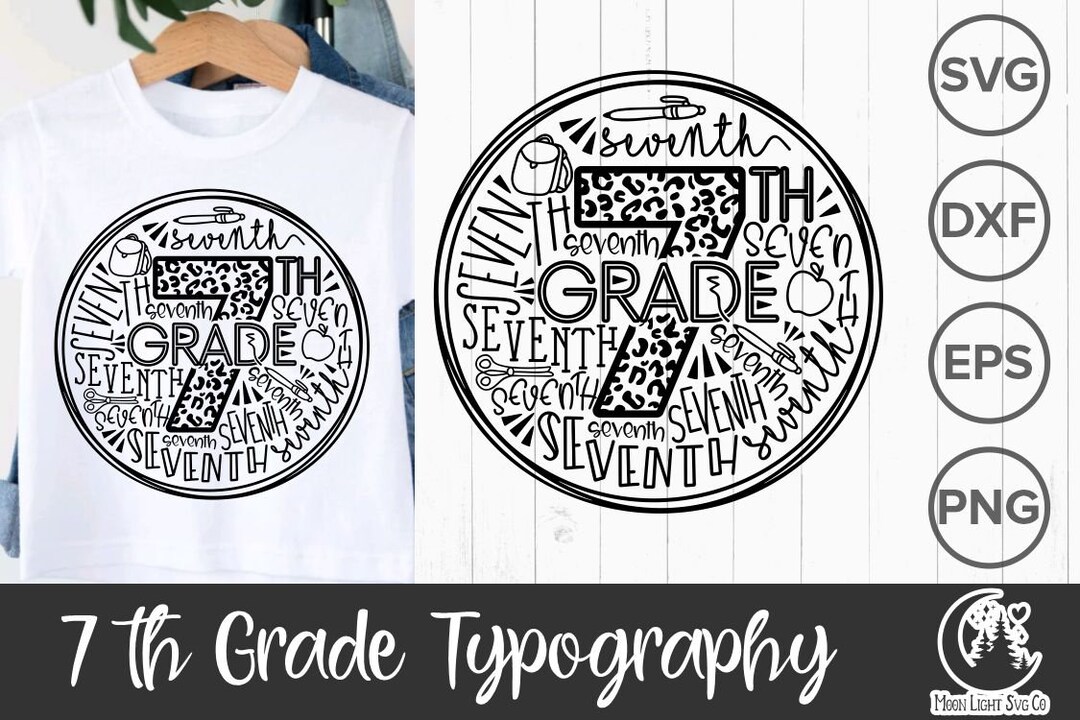 7th Seventh Grade Typography Svg, 7th Seventh Grade Svg, Typography Svg ...