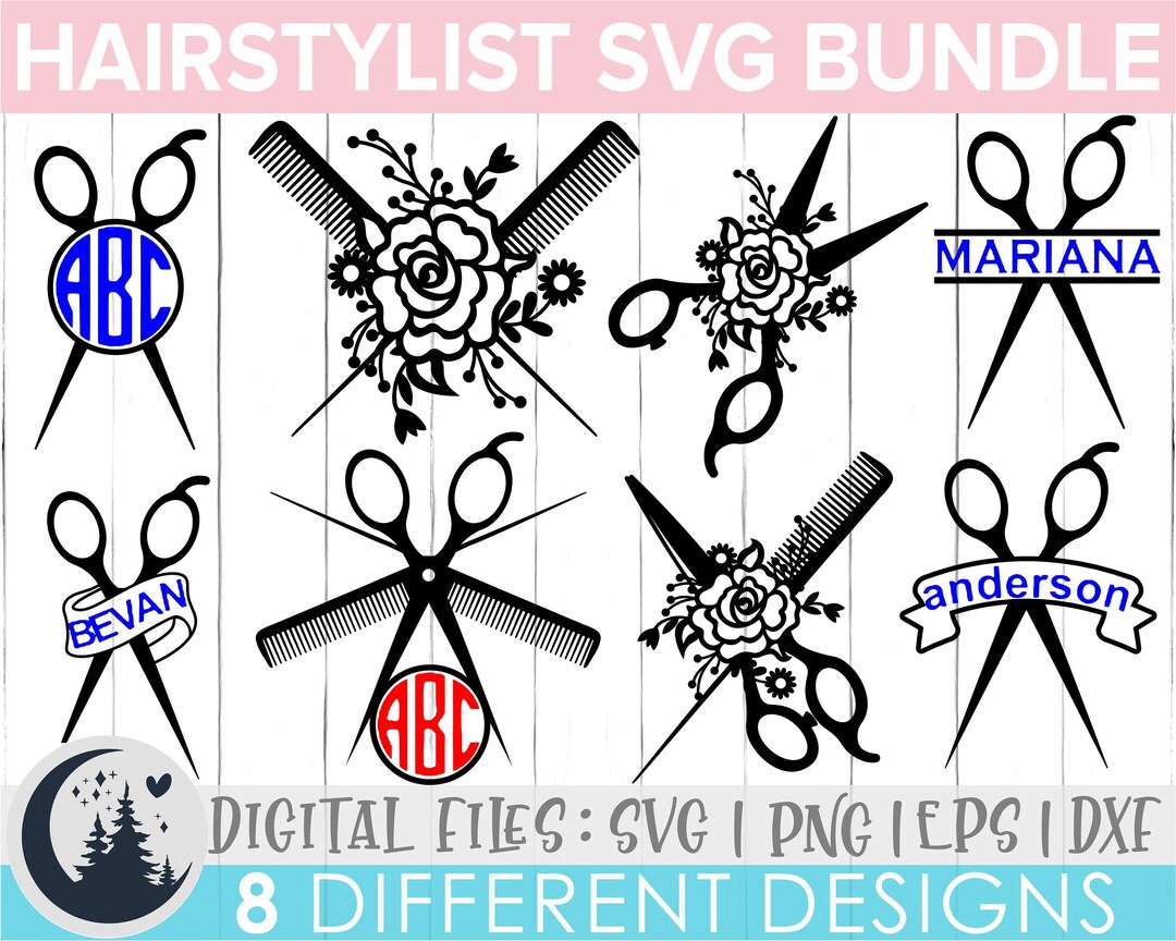 Hairdresser Svg Bundle, Floral Hairstylist, Scissors Svg, Hair Stylist ...