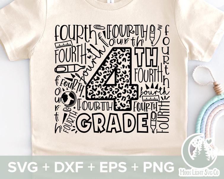 4th Fourth Grade Typography Svg 4th Fourth Grade Svg | Etsy