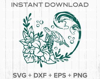 Floral Turtle Svg Sea Turtle Svg Flower Turtle Svg Turtle Svg Turtle ...