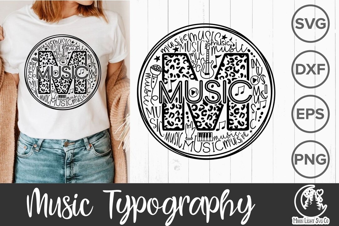 Music Typography Svg, Music Typography Shirt, Svg Dxf Eps Png Files for ...