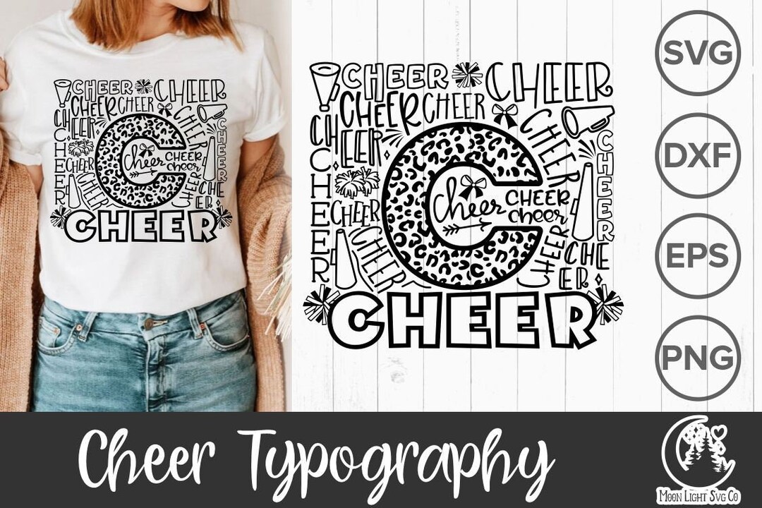 Cheer Typography Svg, Cheer Typography Shirt, Svg Dxf Eps Png Files for ...