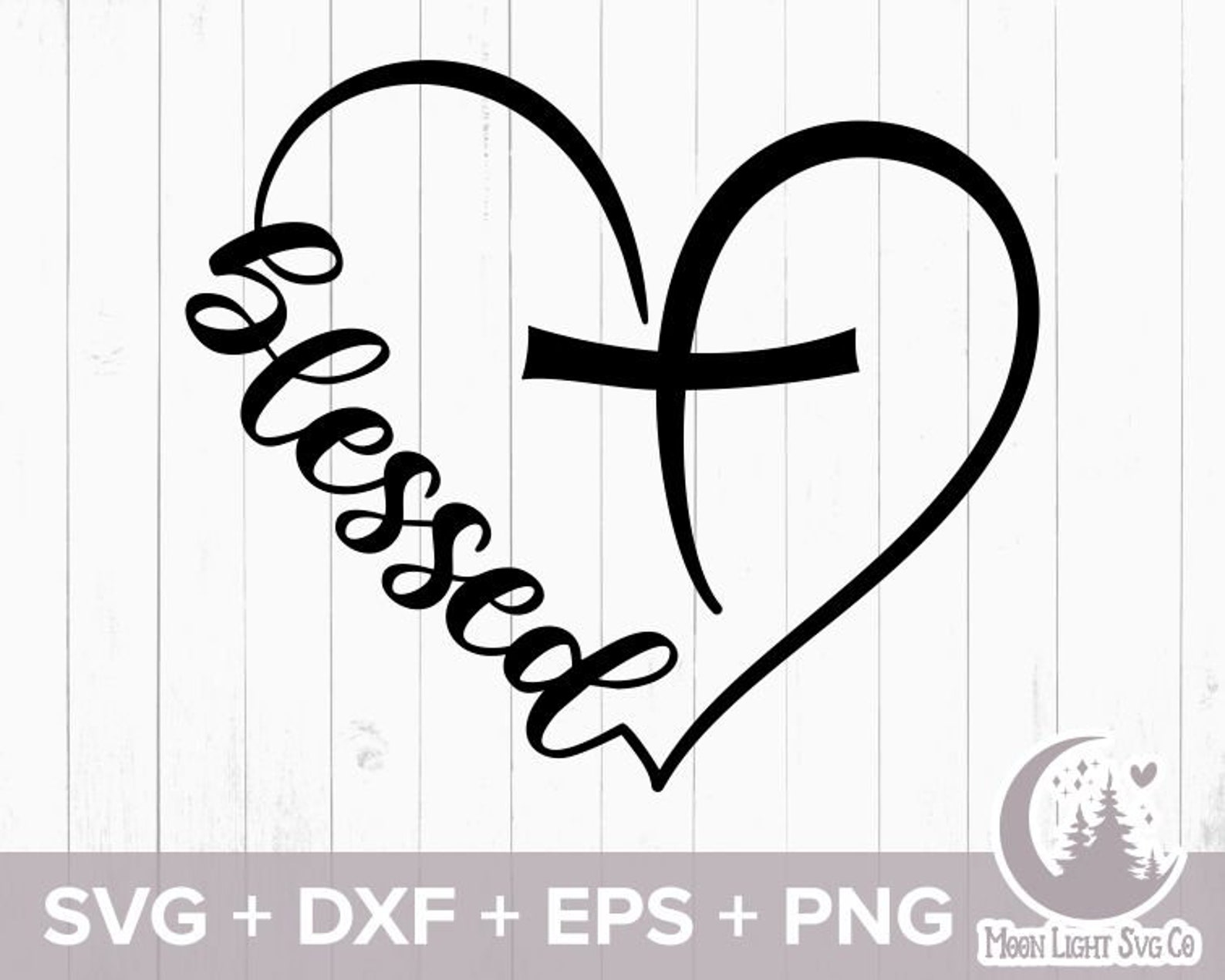 Blessed and Heart Svg Blessed Cross Clipart Blessed Svg - Etsy