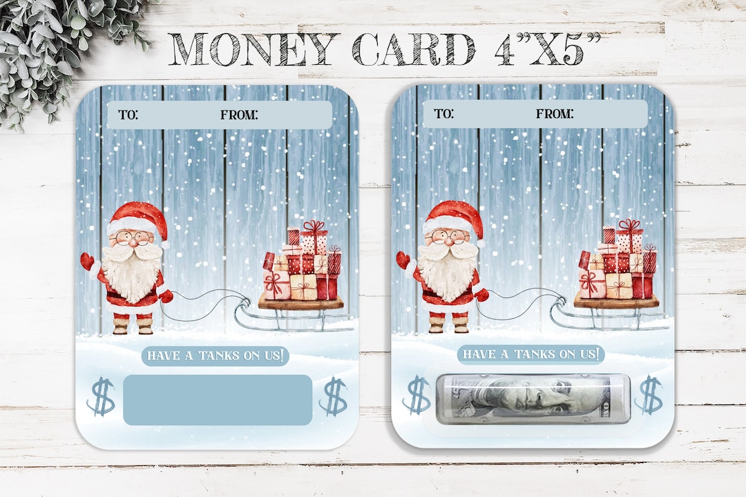 Christmas Money Card PNG, Printable Christmas Gas Money Cards, Money ...